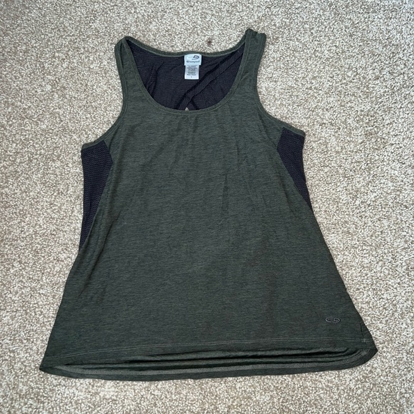 Champion | Tops | Champion Dark Green And Mesh Workout Top With Cutouts ...